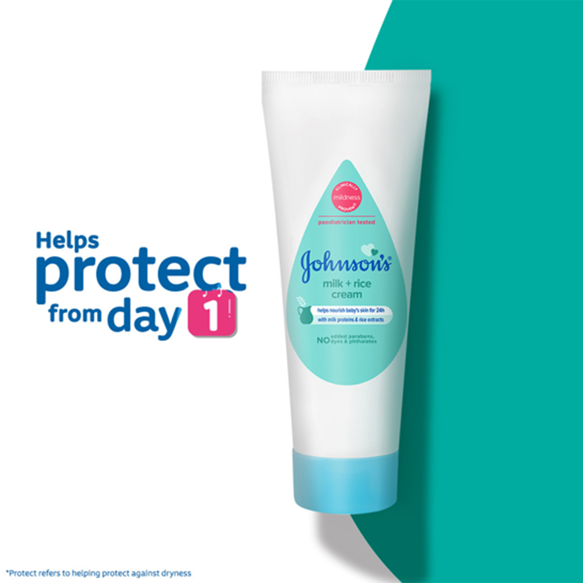 Johnson's Baby Skincare Cream Milk & Rice 100gm - Girlco